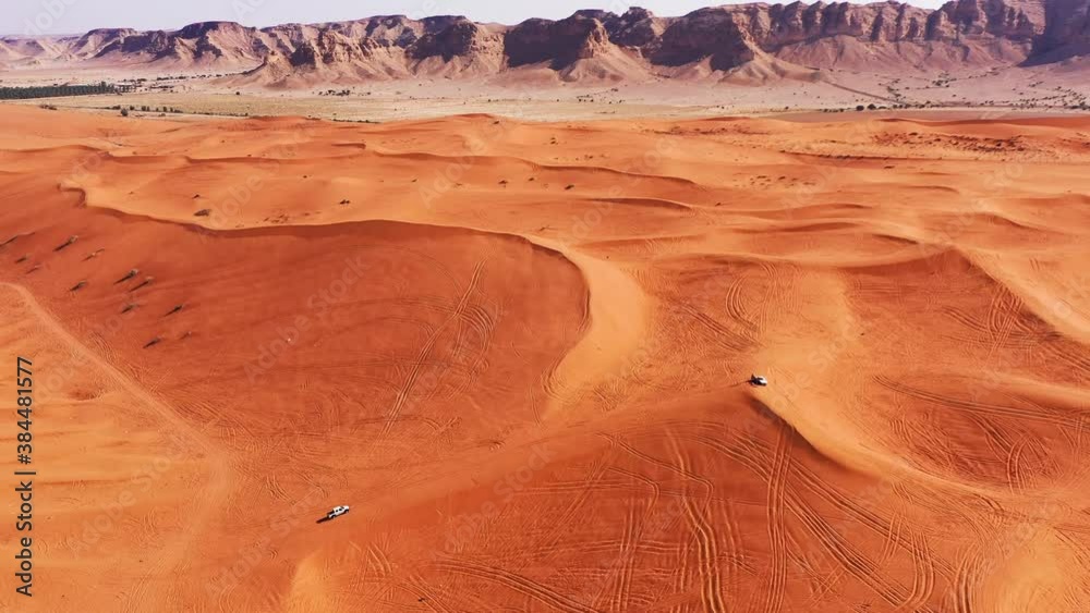 Aerial view of the Red Sand Dunes in Riyadh, Saudi Arabia 4k #1 Stock ...