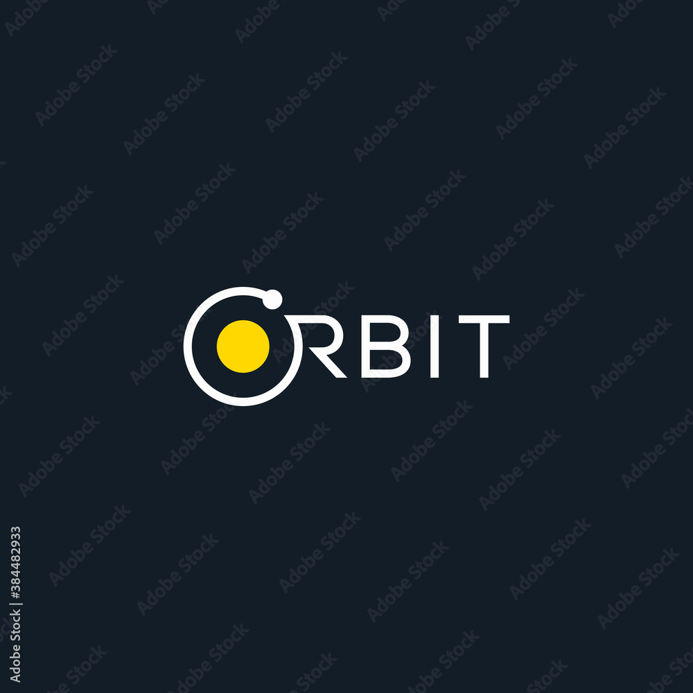 Orbit typography logo line flat Stock Vector | Adobe Stock