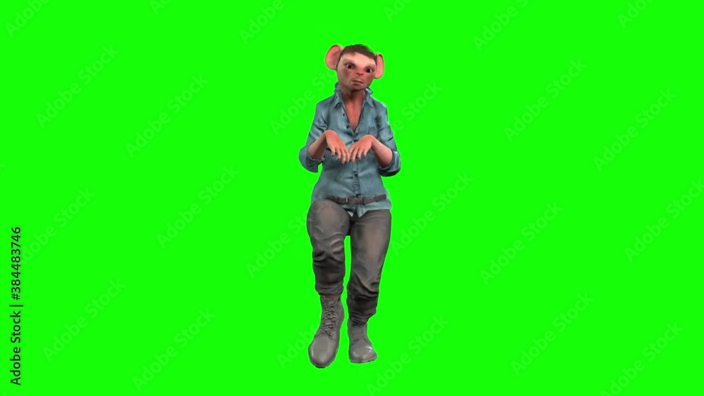 3d animation of a mouse like human, acting in a sneaky way walking on ...