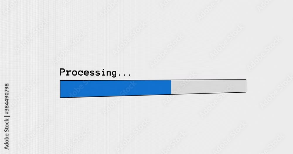 Process Bar progress computer screen animation loop isolated on white ...