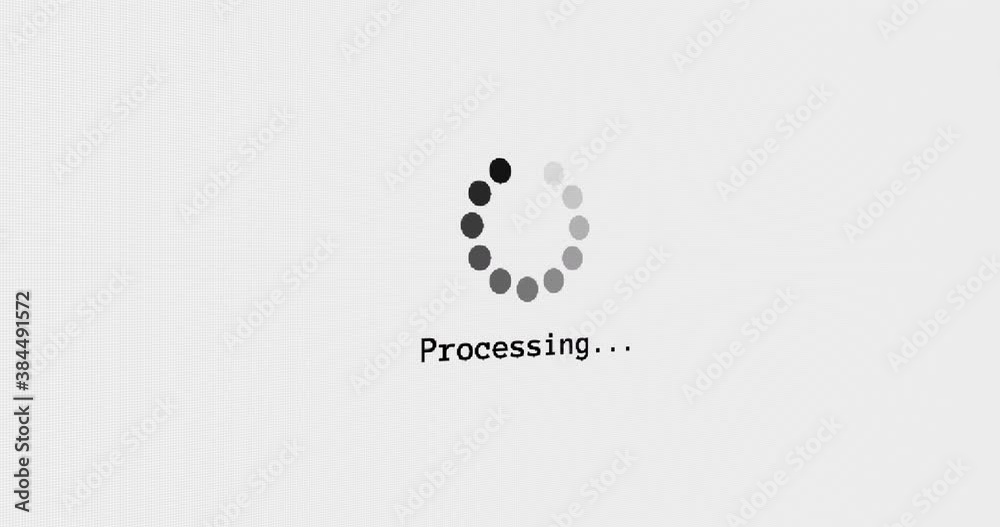 Processing bar progress circle computer screen animation loop isolated ...