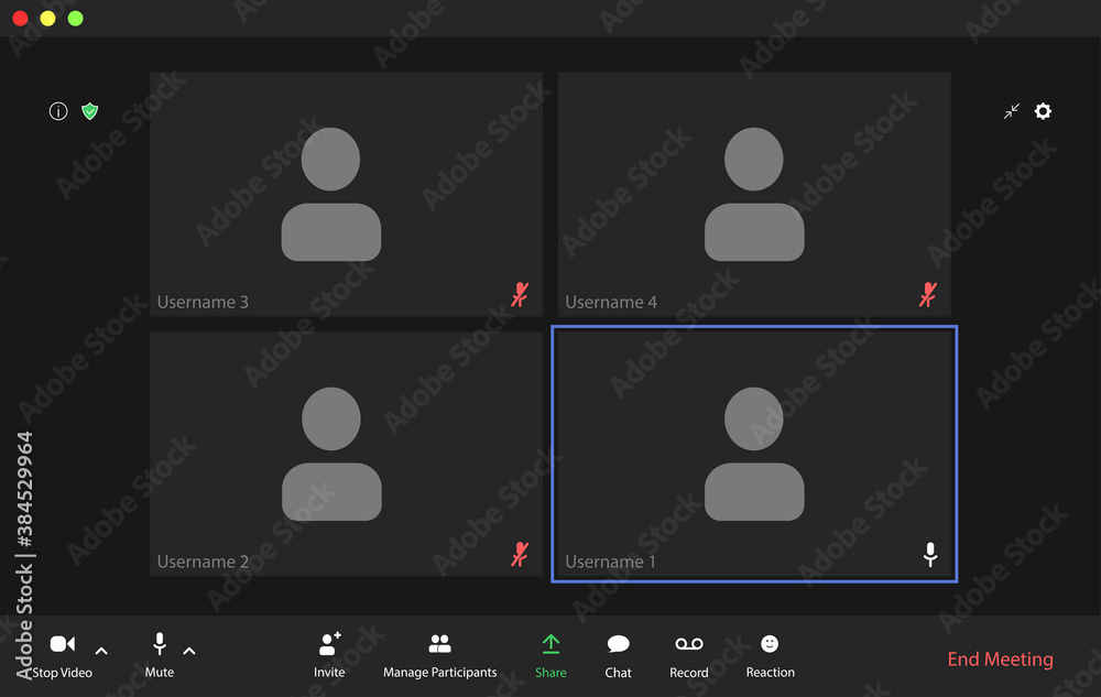 Video conference user interface, video conference calls window overlay ...