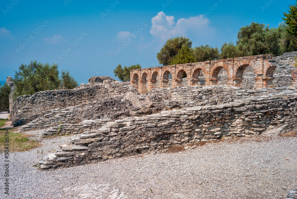 Sirmione (BS), Italy - July 30, 2020: the ancient ruins of Grotte di ...