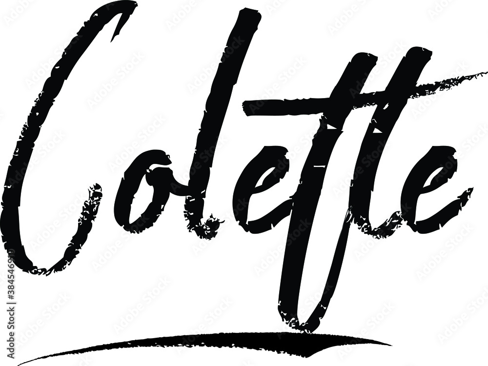 Colette Female name Modern Brush Calligraphy on White Background Stock ...