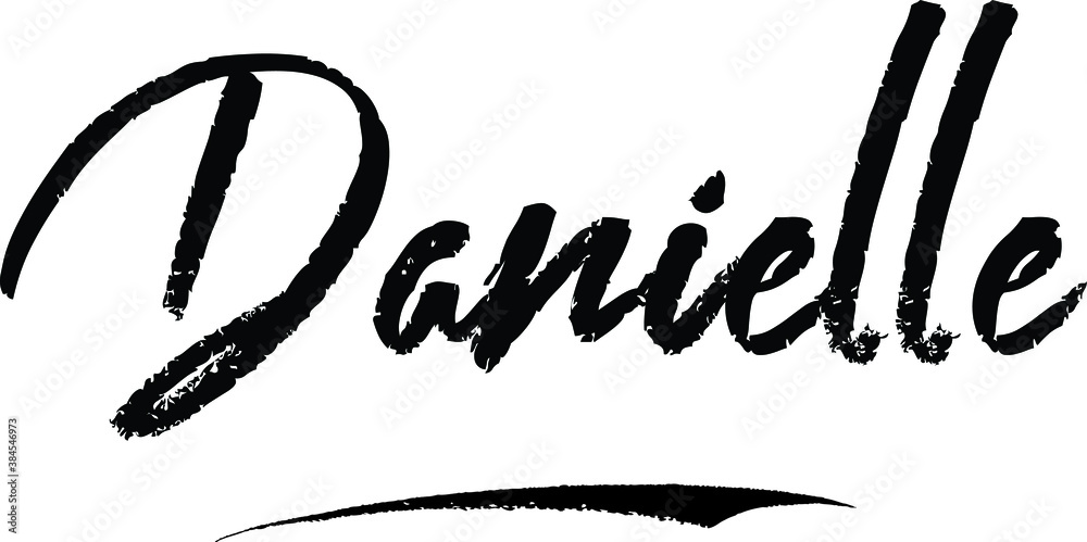 Danielle Female name Modern Brush Calligraphy on White Background Stock ...