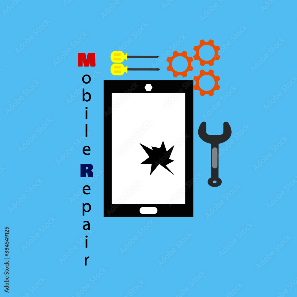 Vetor de Mobile repair vector icon , repair mobile logo , The picture ...