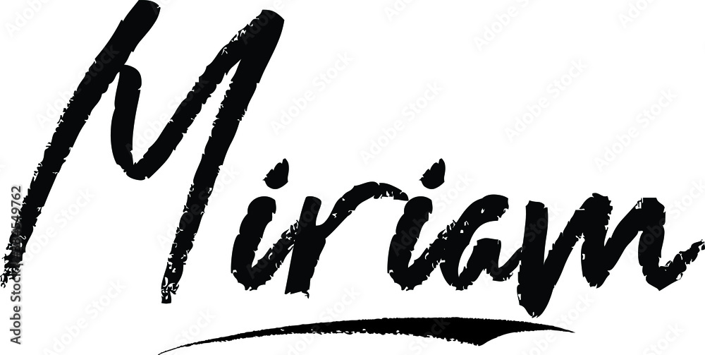 Miriam Female name Modern Brush Calligraphy on White Background Stock ...