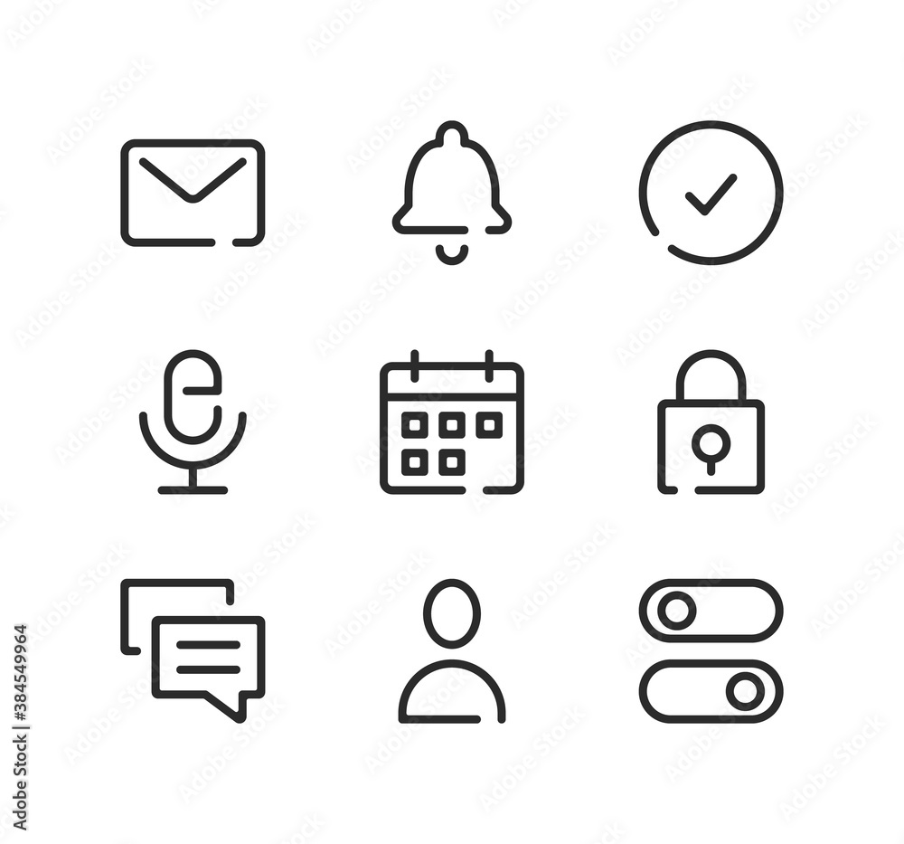 Mobile app interface line icons set. Modern graphic design concepts ...