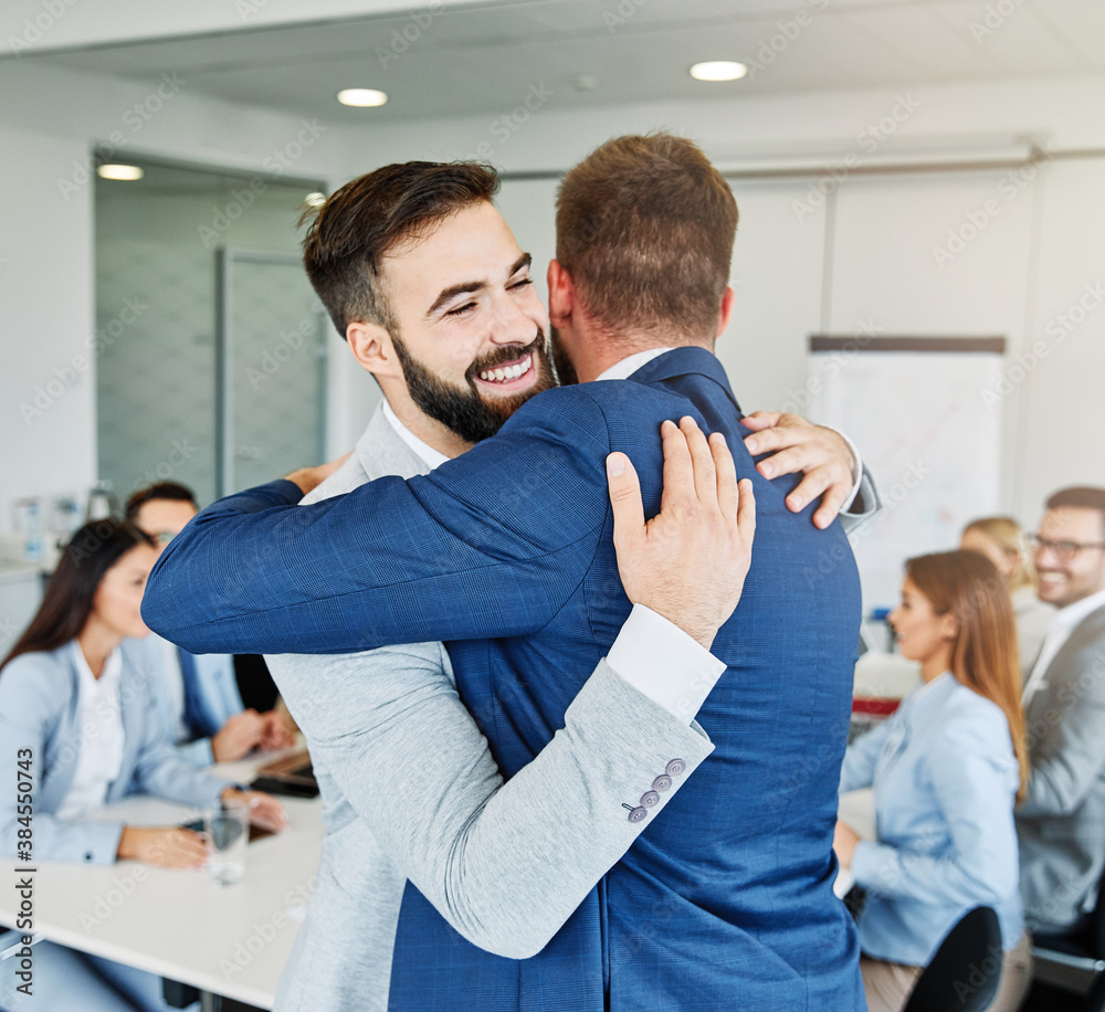 hug hugging coworker love partner office business happy relationship ...