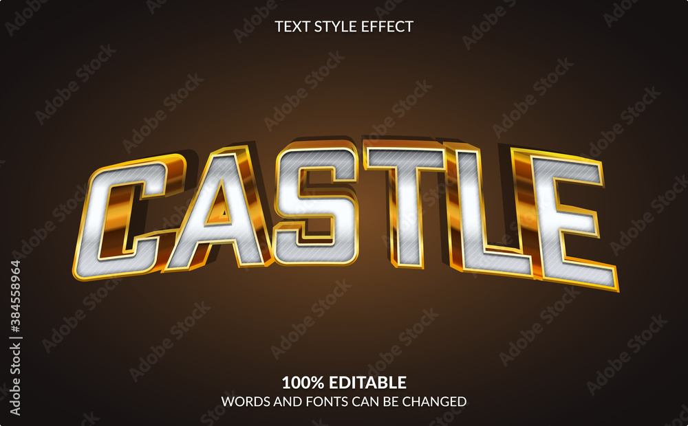 Editable Text Effect, Golden Castle Text Style Stock Vector | Adobe Stock