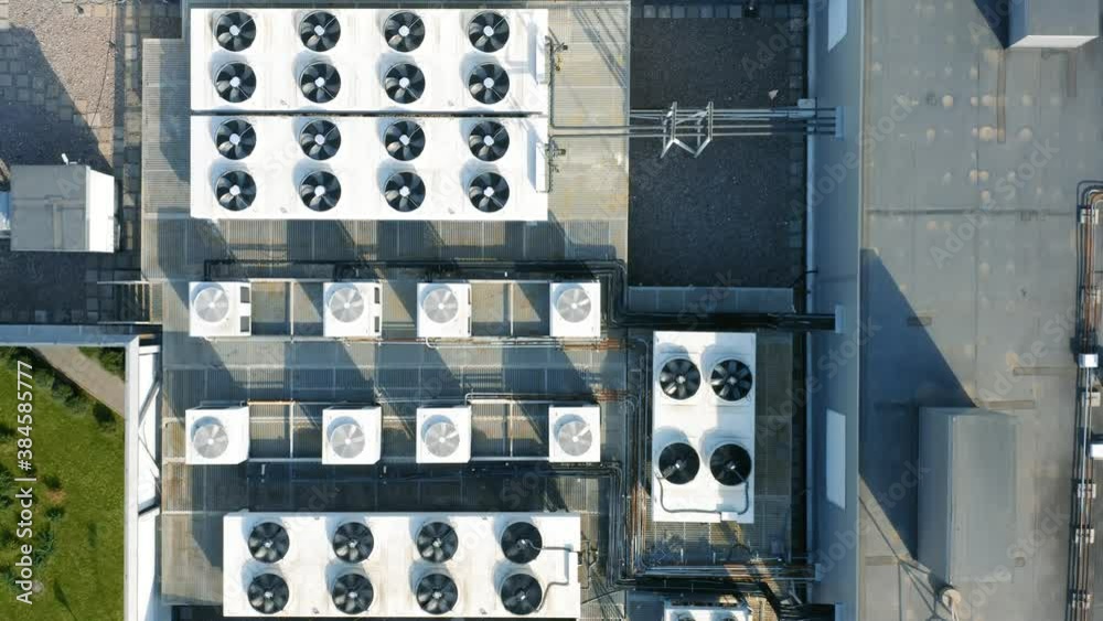 Ventilation and air conditioning systems installed on the rooftop ...