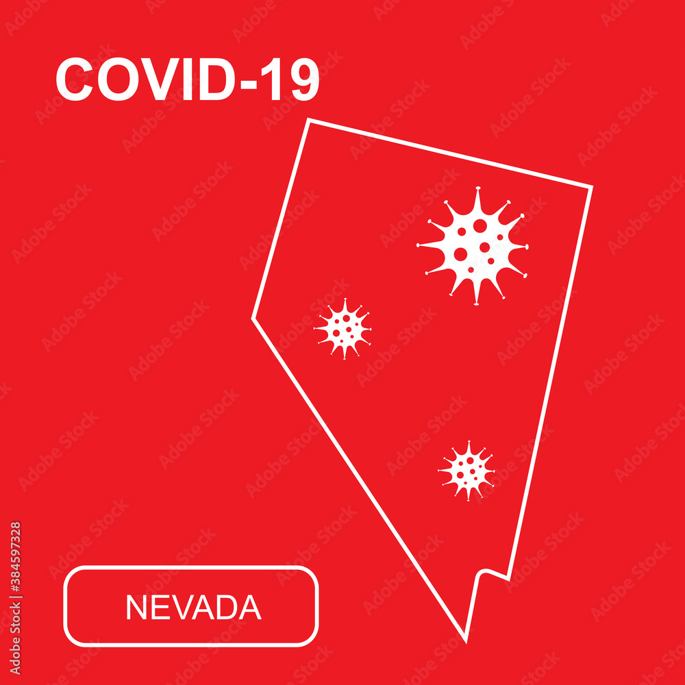 Map of Nevada State labeled "Epidemic and Quarantine." White outline ...