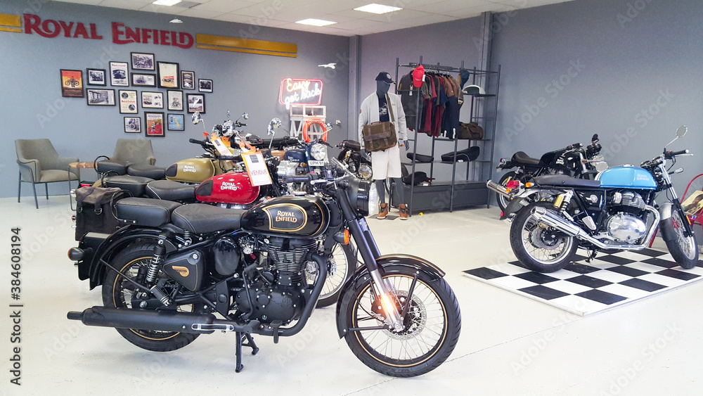 Royal Enfield dealership store interior of vintage motorbike Stock ...