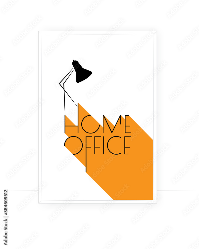 Home office, vector. Scandinavian minimalist poster design. Wall art ...