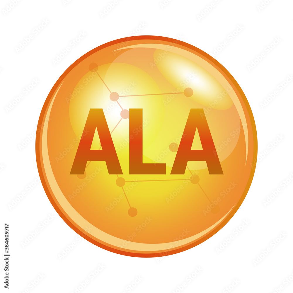 Vector illustration of alpha-linolenic acid ALA found in omega-3 fatty ...