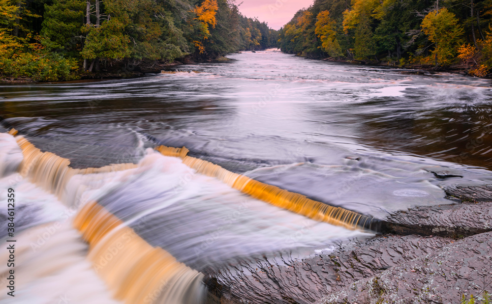 Manido falls in Presque isle state park near Porcupine wilderness ...