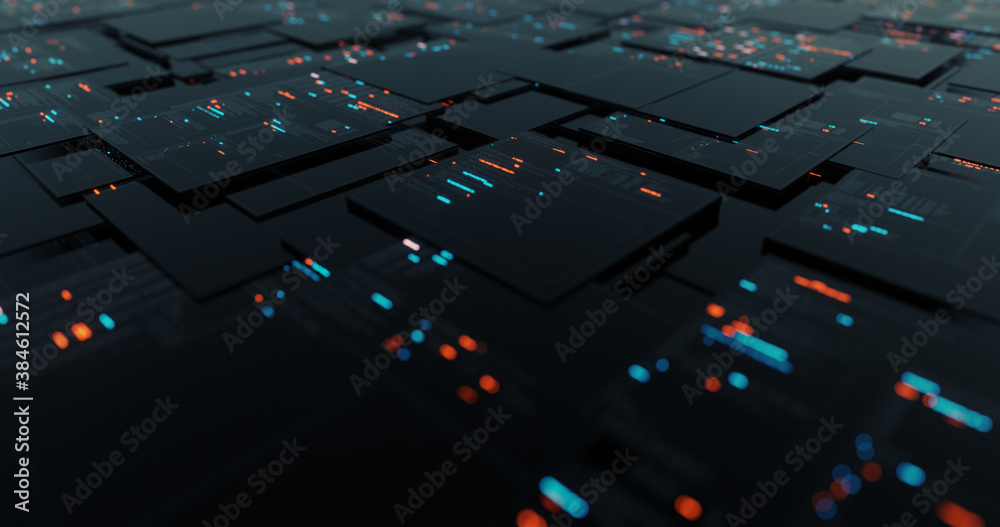 HUD Digital Data Number, Code graphic. Abstract source code decoding ...