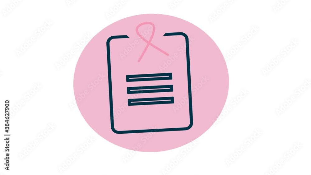 Pink ribbon cancer awareness. Modern style logo animation for october ...