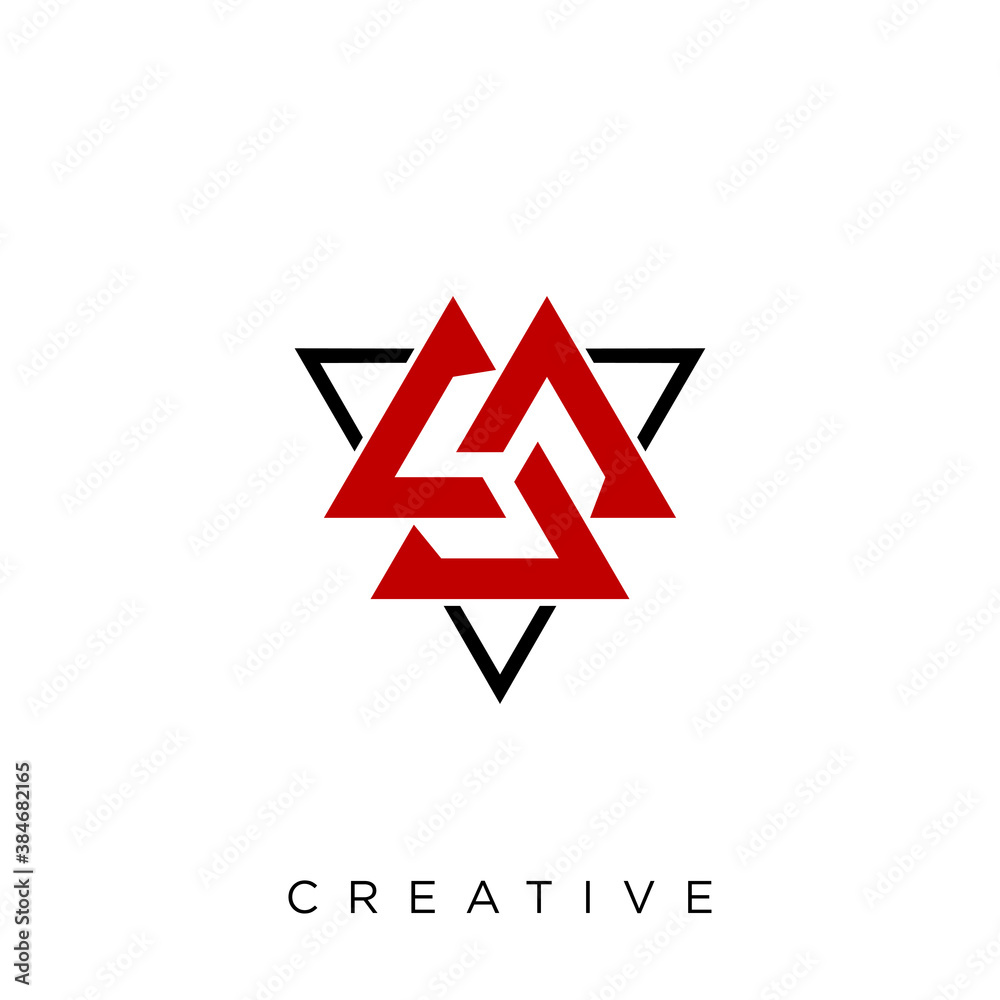 triangle trinity logo design vector icon symbol Stock Vector | Adobe Stock