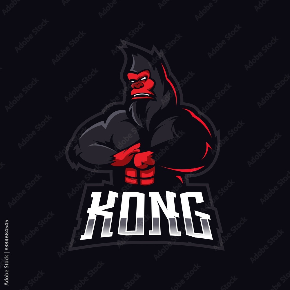 Kong mascot logo design vector with modern illustration concept style ...