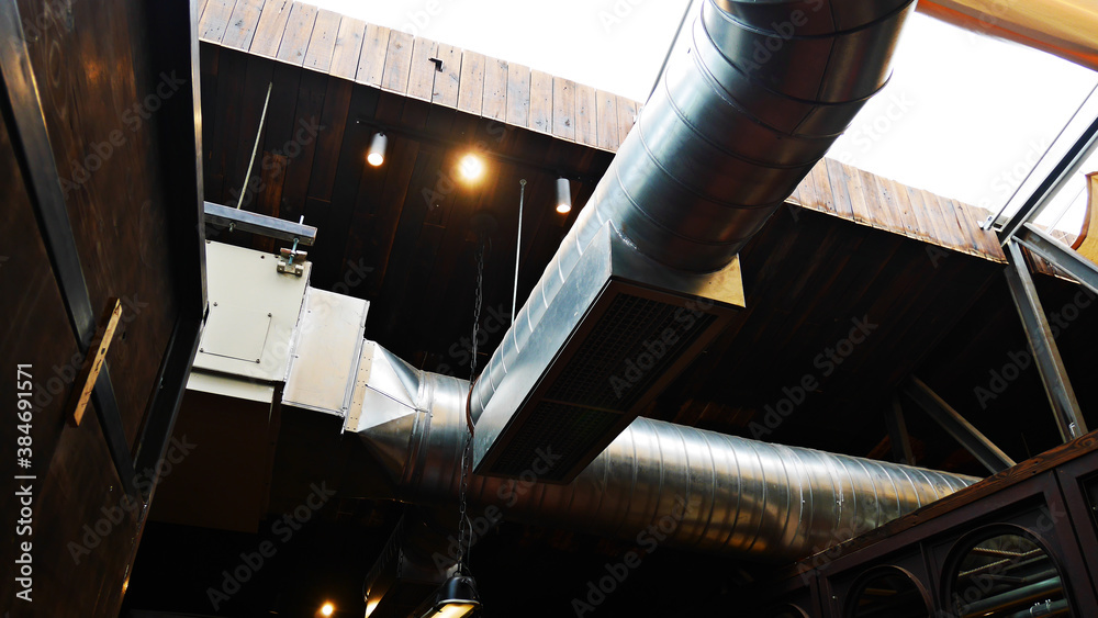ductwork piping system and ventilation pipes of air condition install ...