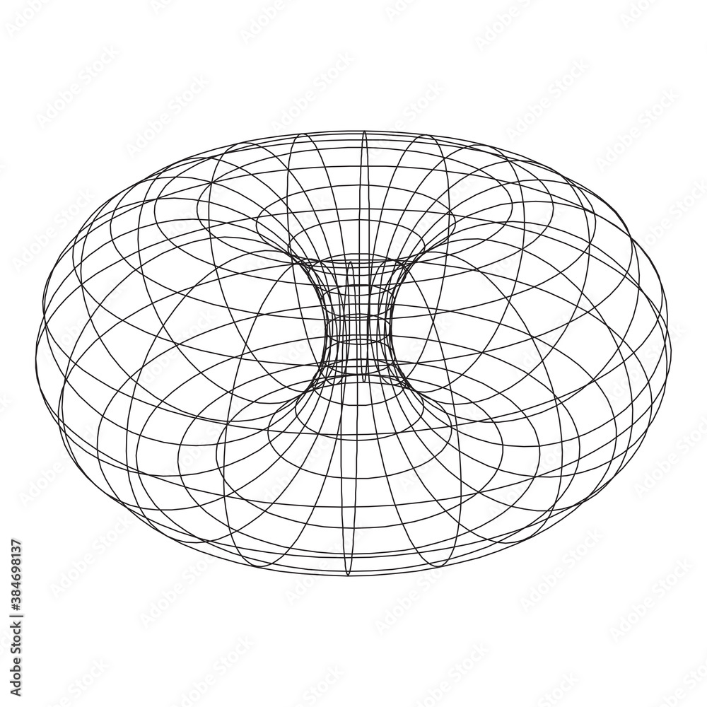 Torus Topology Circle Geometry Mathematics on white background. Stock ...