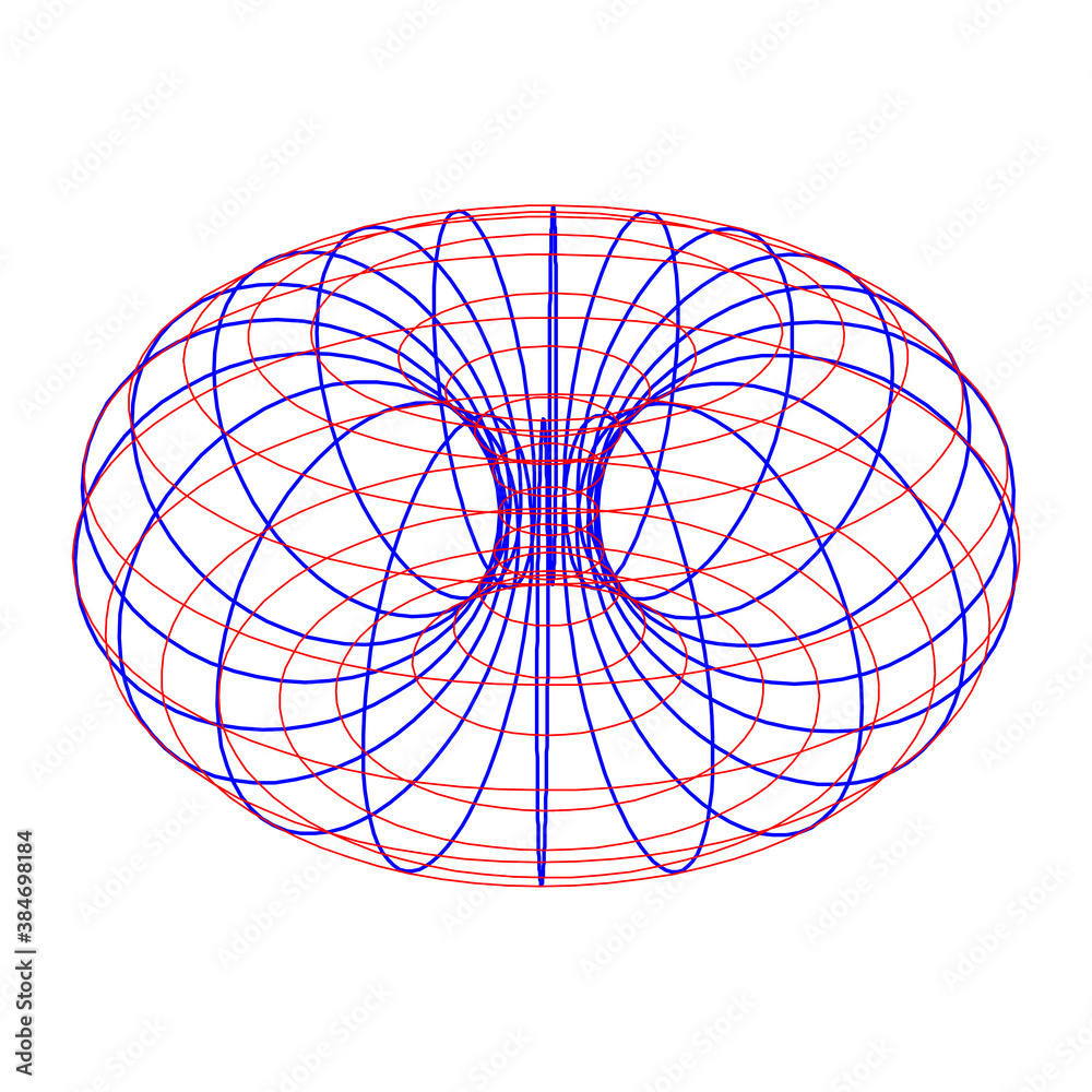 Torus Topology Circle Geometry Mathematics on white background. Stock ...