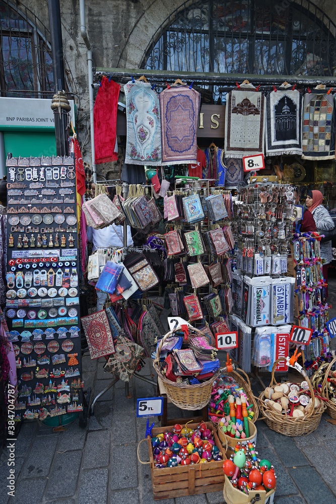Exterior Turkish craft products and souvenir store at Istanbul urban ...