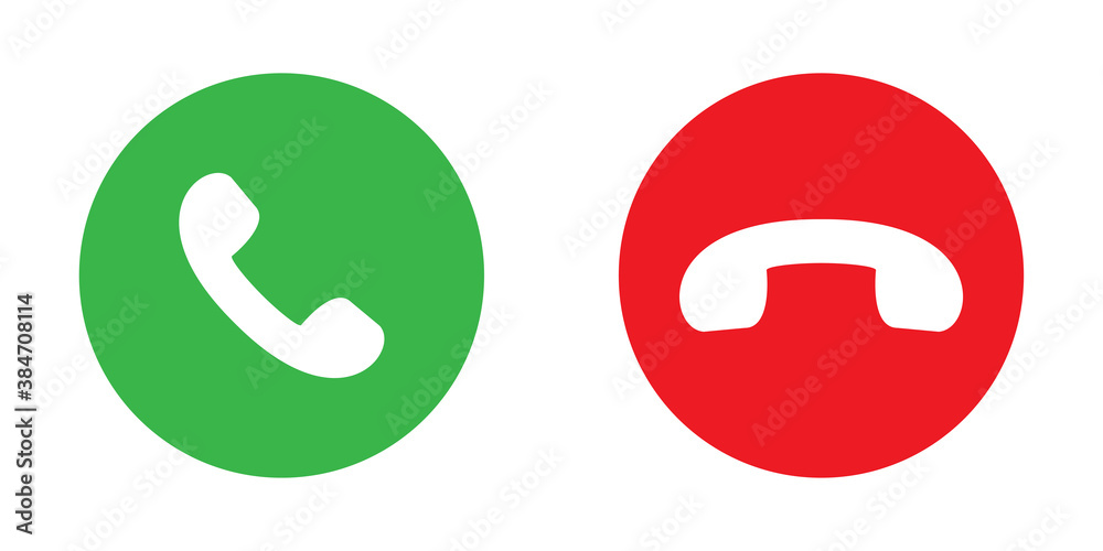 Accept and decline phone icons. Answer and reject symbol. Stock Vector ...