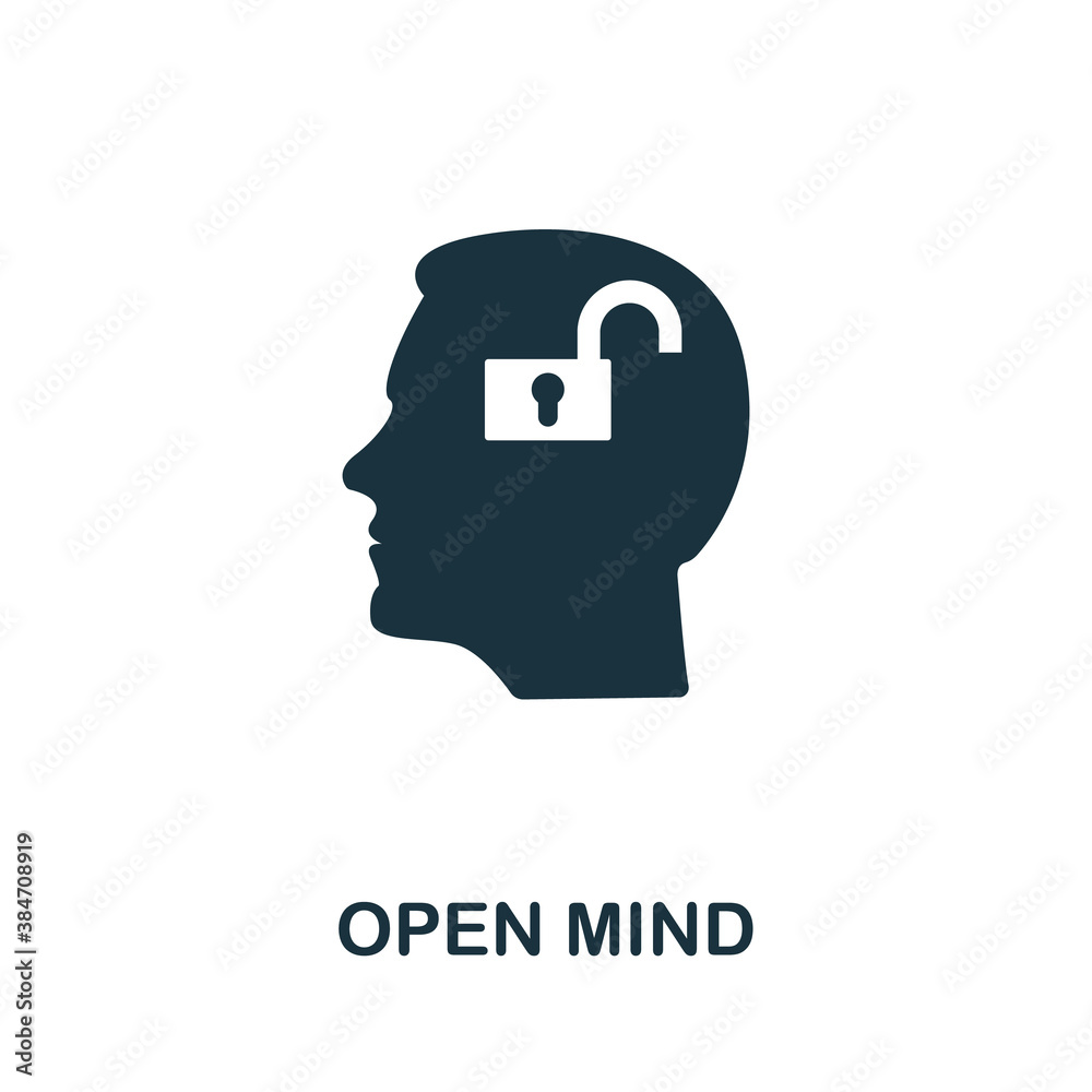 Open Mind icon. Simple element from life skills collection. Filled Open ...