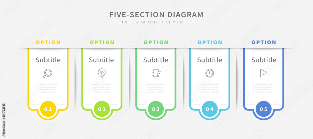 Five section infographic diagram Stock Vector | Adobe Stock