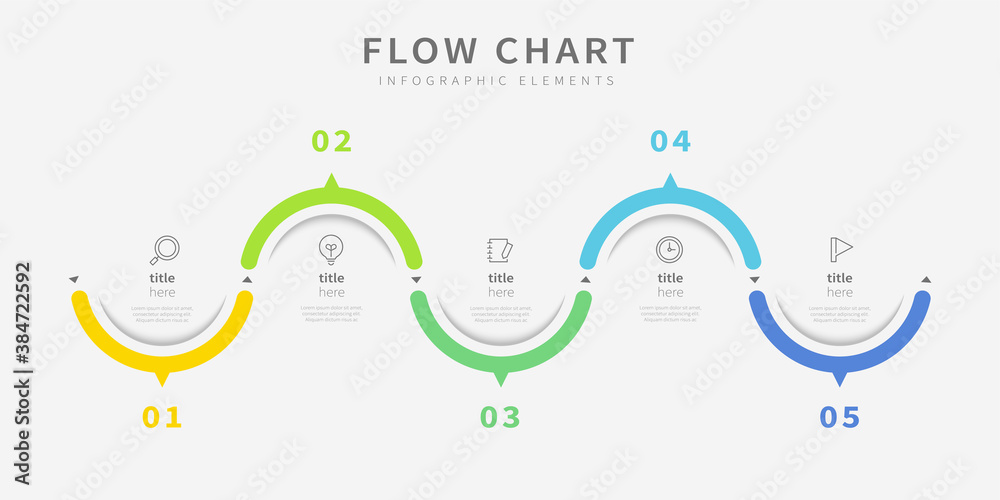 Simple flow chart infographics Stock Vector | Adobe Stock