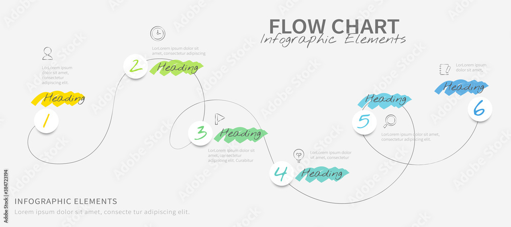 Hand drawn flow chart infographic Stock Vector | Adobe Stock