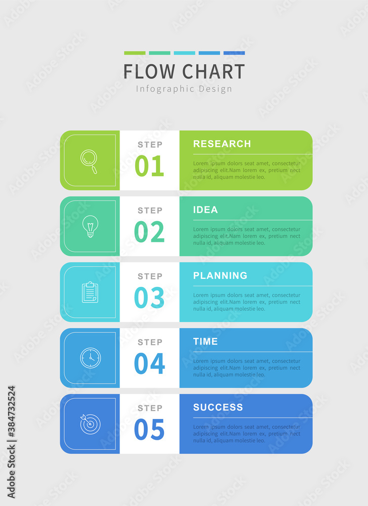 Flow chart design infographics Stock Vector | Adobe Stock