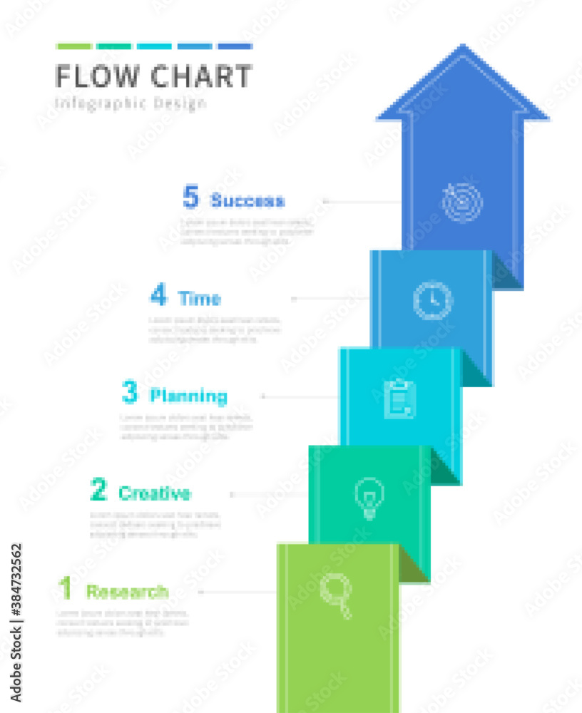Arrow flow chart infographics Stock Vector | Adobe Stock