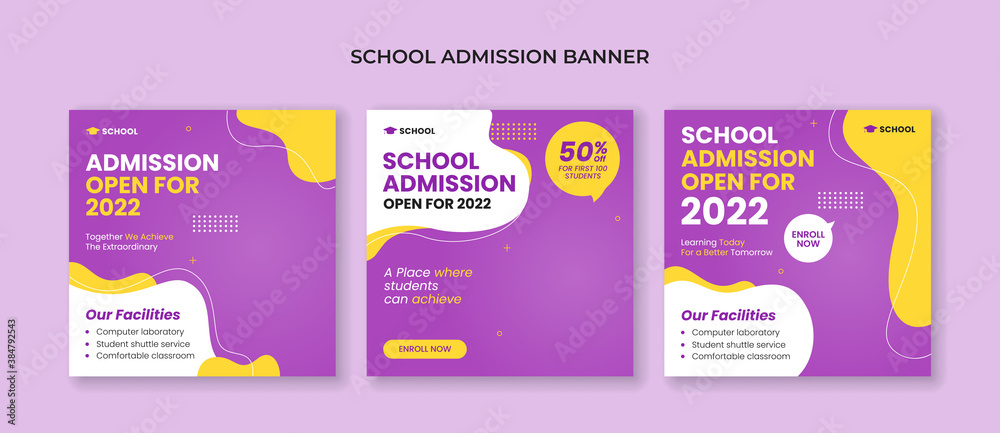 School admission social media post template. Suitable for junior and ...