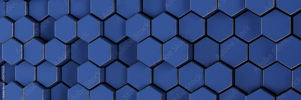 Blue hexagon background header with mosaic texture Stock Illustration ...