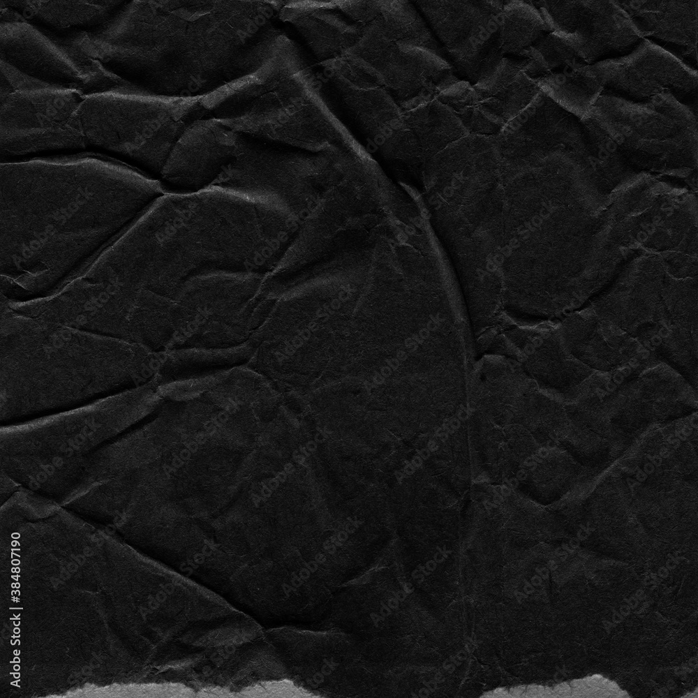 Black torn paper collage close-up. Texture made from various paper and ...