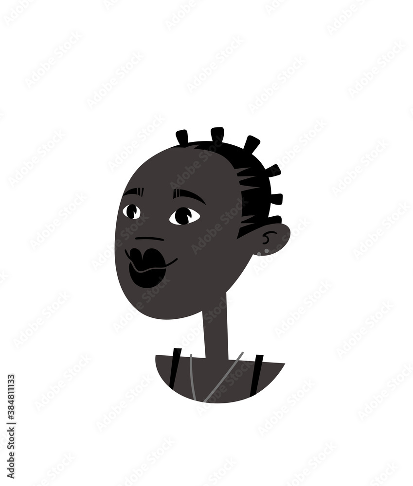Young Black Female Character. Cartoon Style People. Black Lives Matter ...