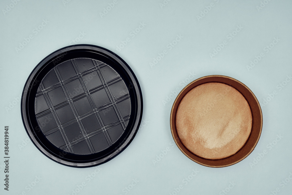 Plastic and biodegradable disposable plate, top view. Environment ...