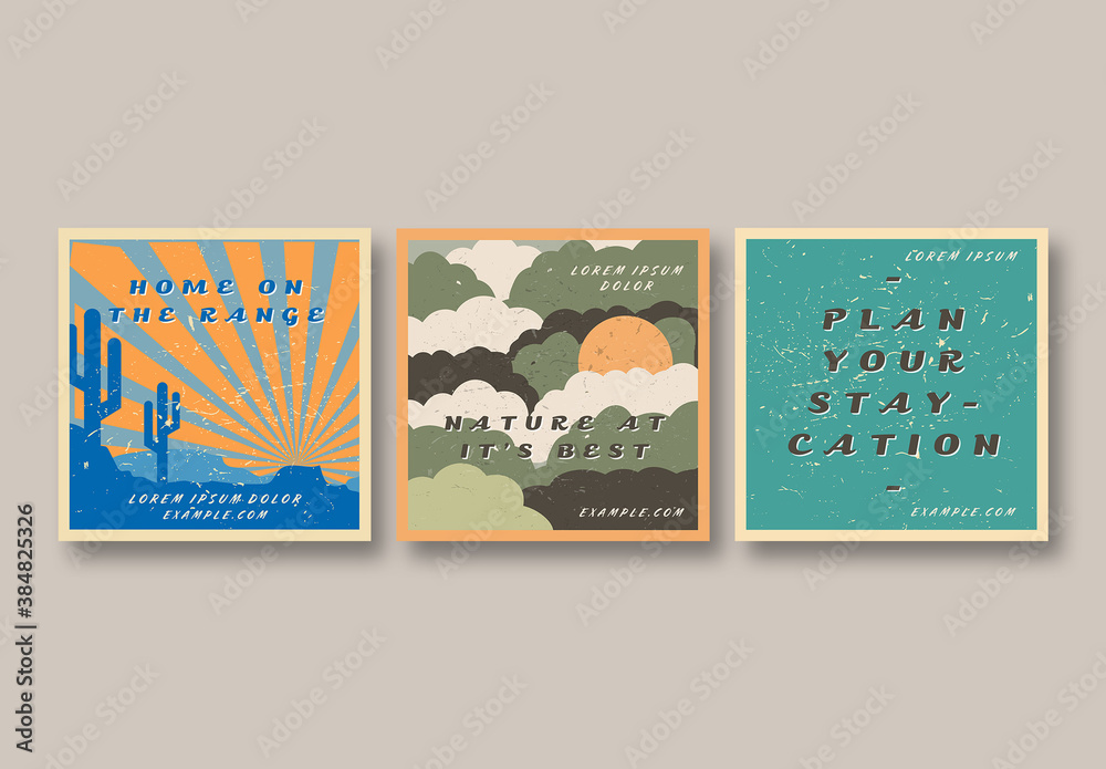 Vintage Social Media Posts Stock Template | Adobe Stock
