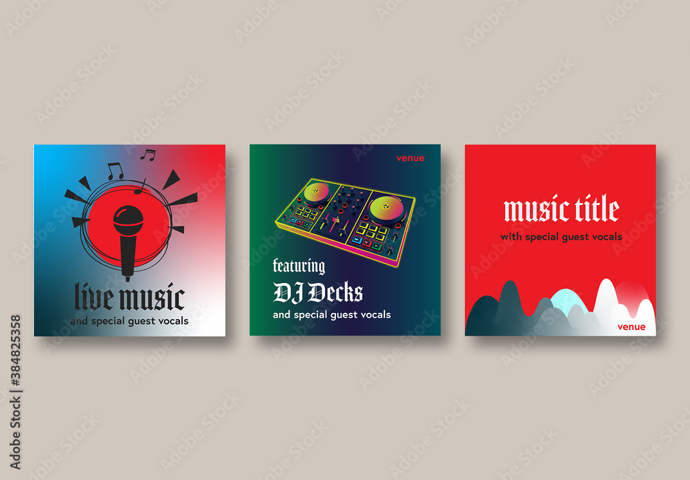 Music Social Media Posts Stock Template | Adobe Stock
