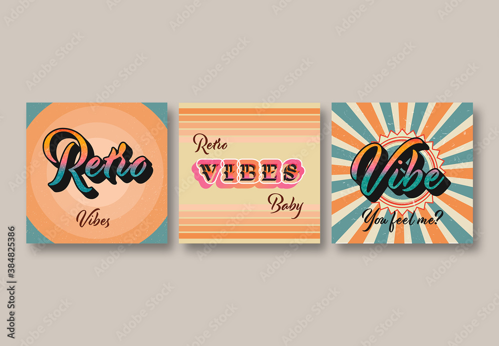 Vintage Social Media Posts Stock Template | Adobe Stock