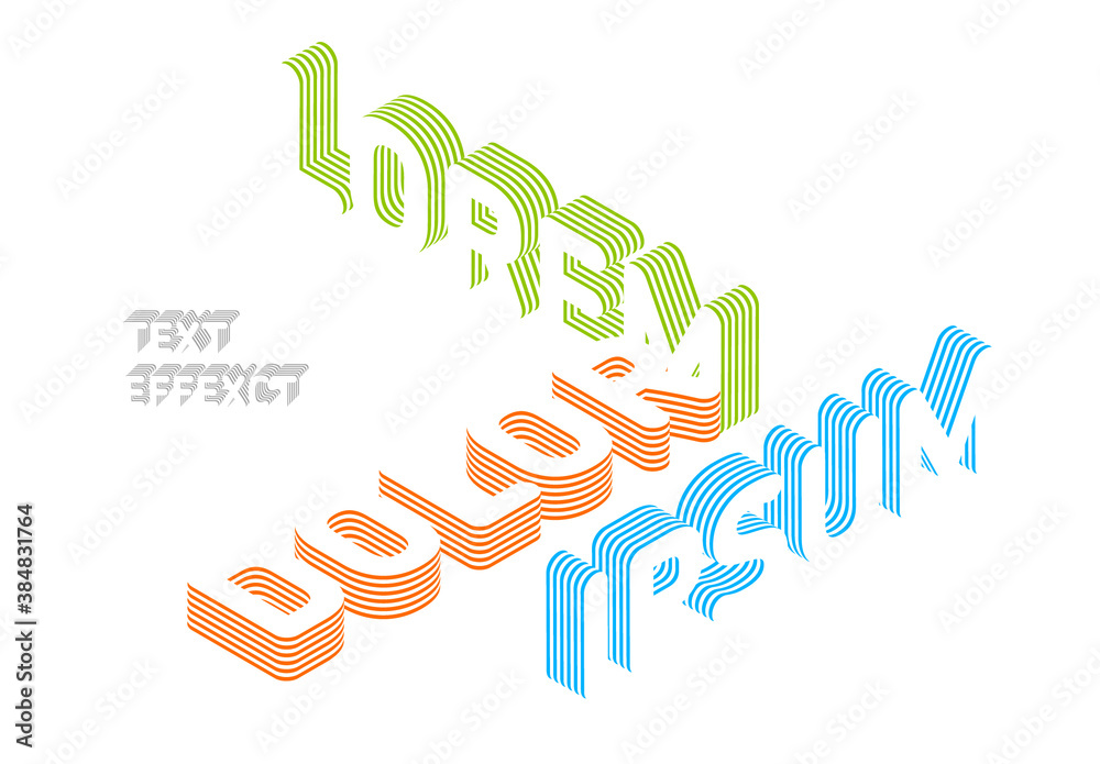 Editable Isometric Layered Text Style Effect Stock Template | Adobe Stock
