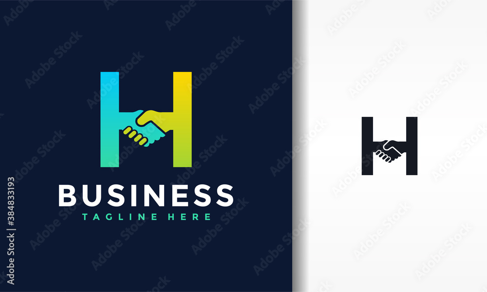 letter H shake hands logo Stock Vector | Adobe Stock