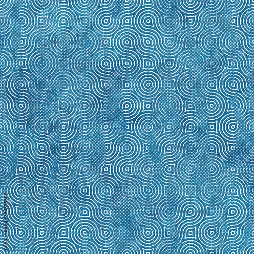 Seamless blue ink pen crosshatch blueprint impossible endless line ...