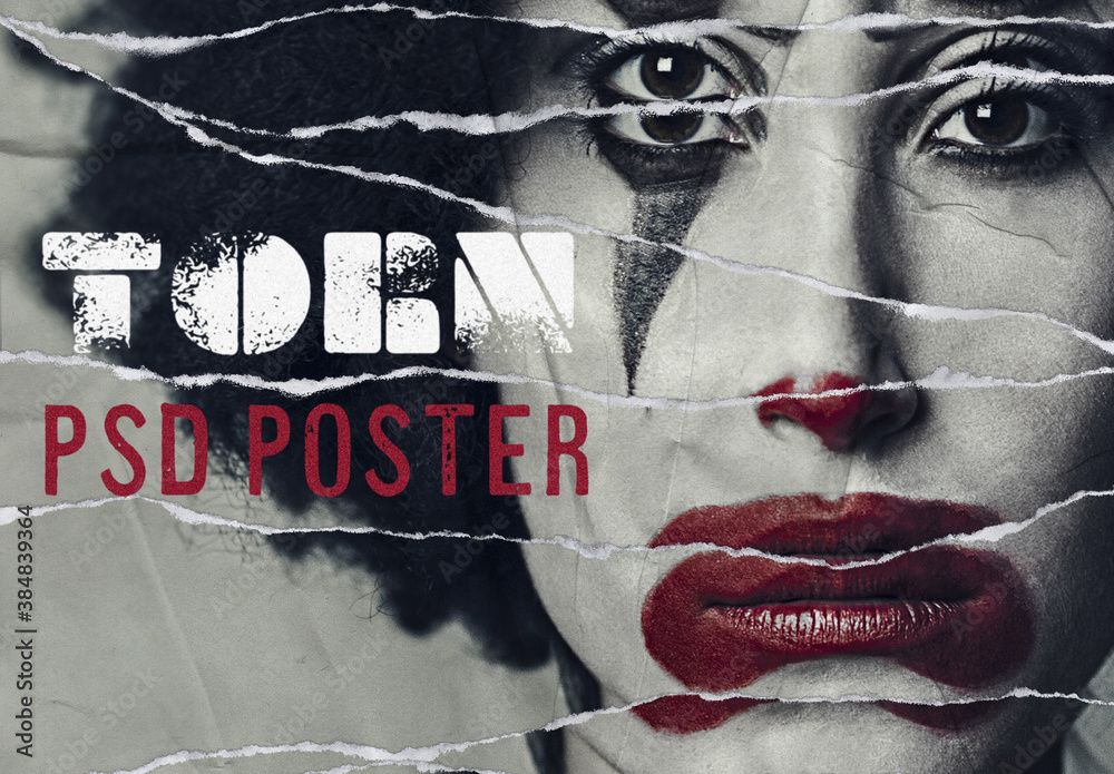 Torn Poster Design Mockup Stock Template | Adobe Stock