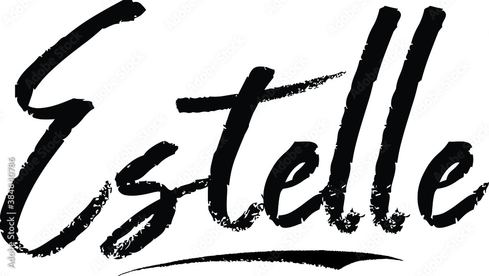 Estelle.-Female name Modern Brush Calligraphy on White Background Stock ...