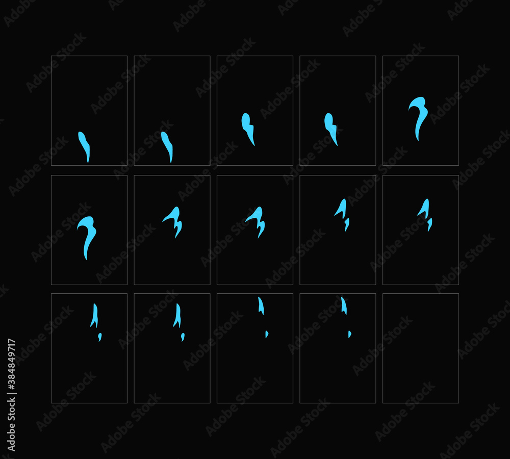 Fire sparks animation. Flame effect sprites sheet for games, video ...