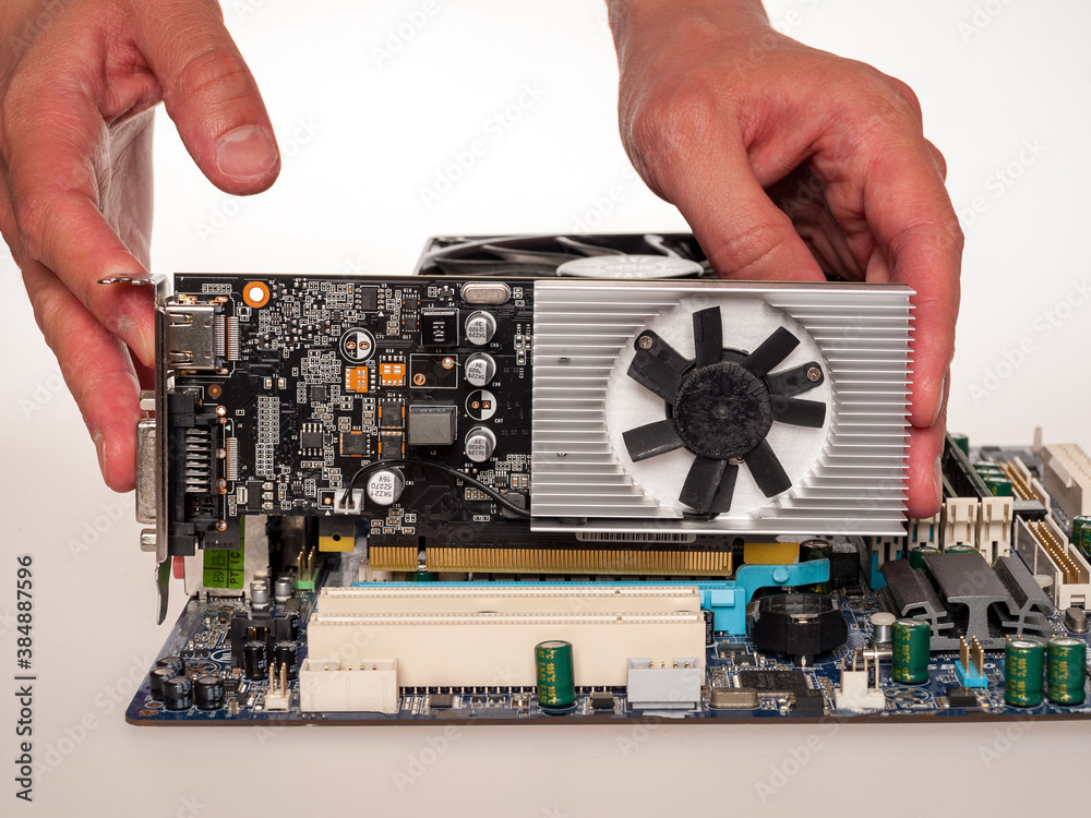 professional device in a computer a modern separate external video card ...